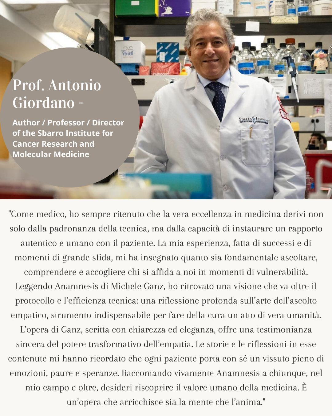 Prof. Antonio Giordano - Book review